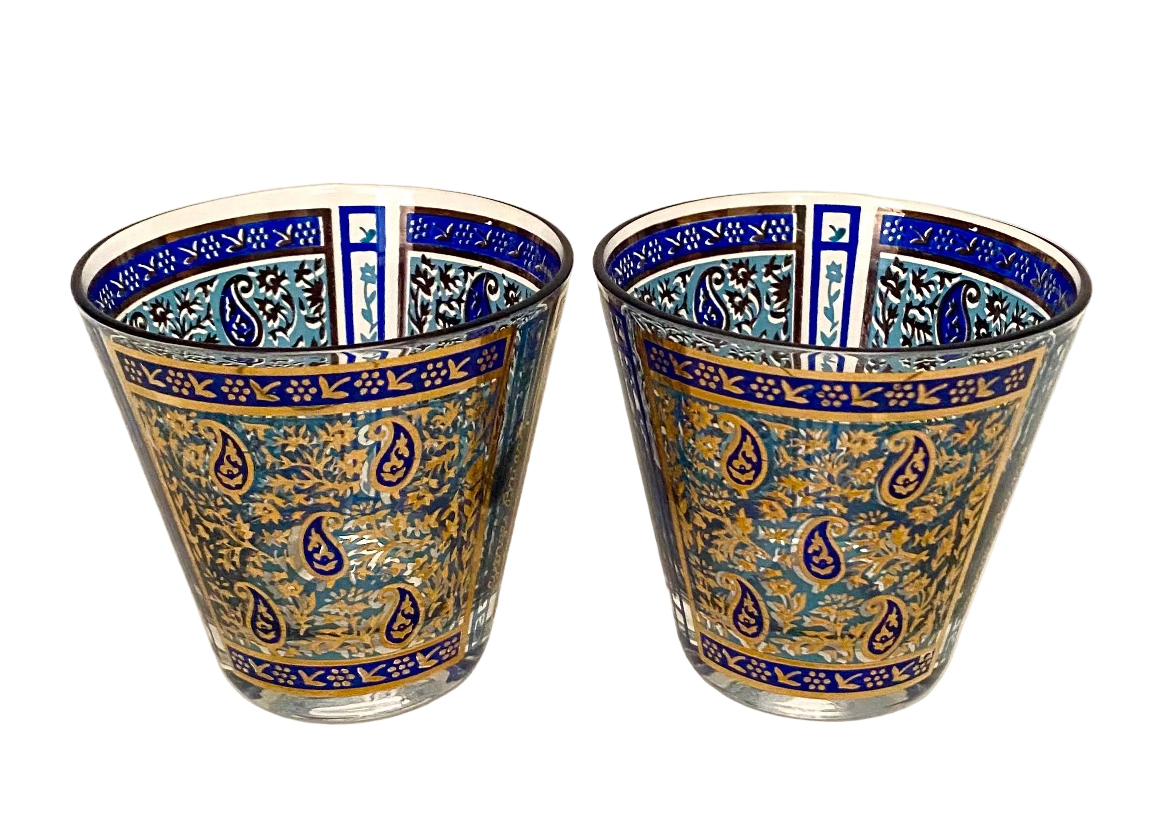 Georges Briard Blue Sari Old Fashioned (Pair) 2 Available – Mid Century ...